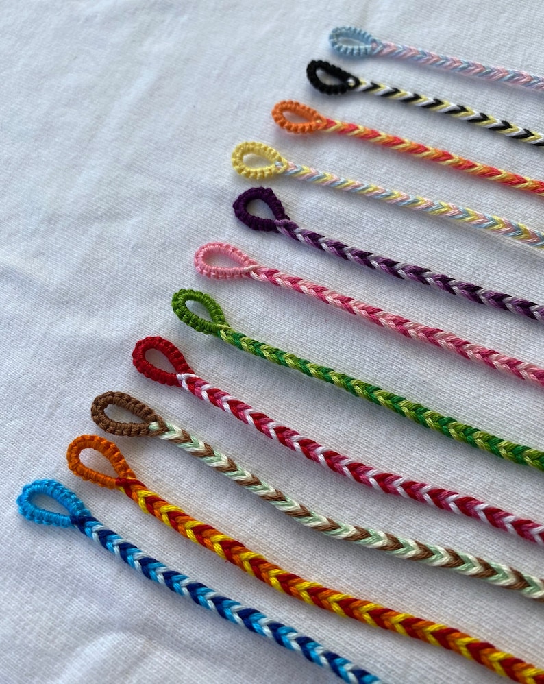 Fishtail Braided Friendship Bracelet, Handmade and Adjustable, 11 ...