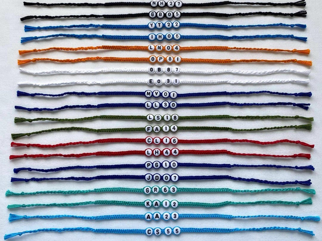 Formula 1 Driver Initials and Number Bracelet, F1, Norris Leclerc ...