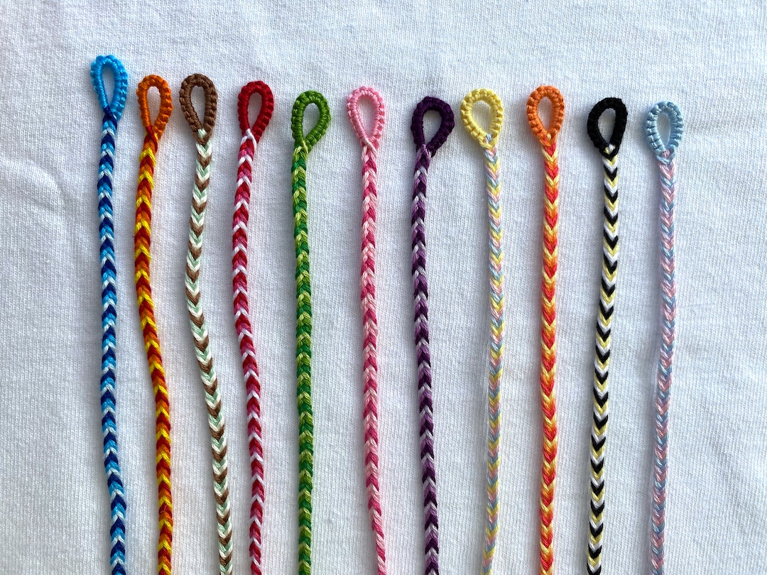 Fishtail Braided Friendship Bracelet, Handmade and Adjustable, 11 ...