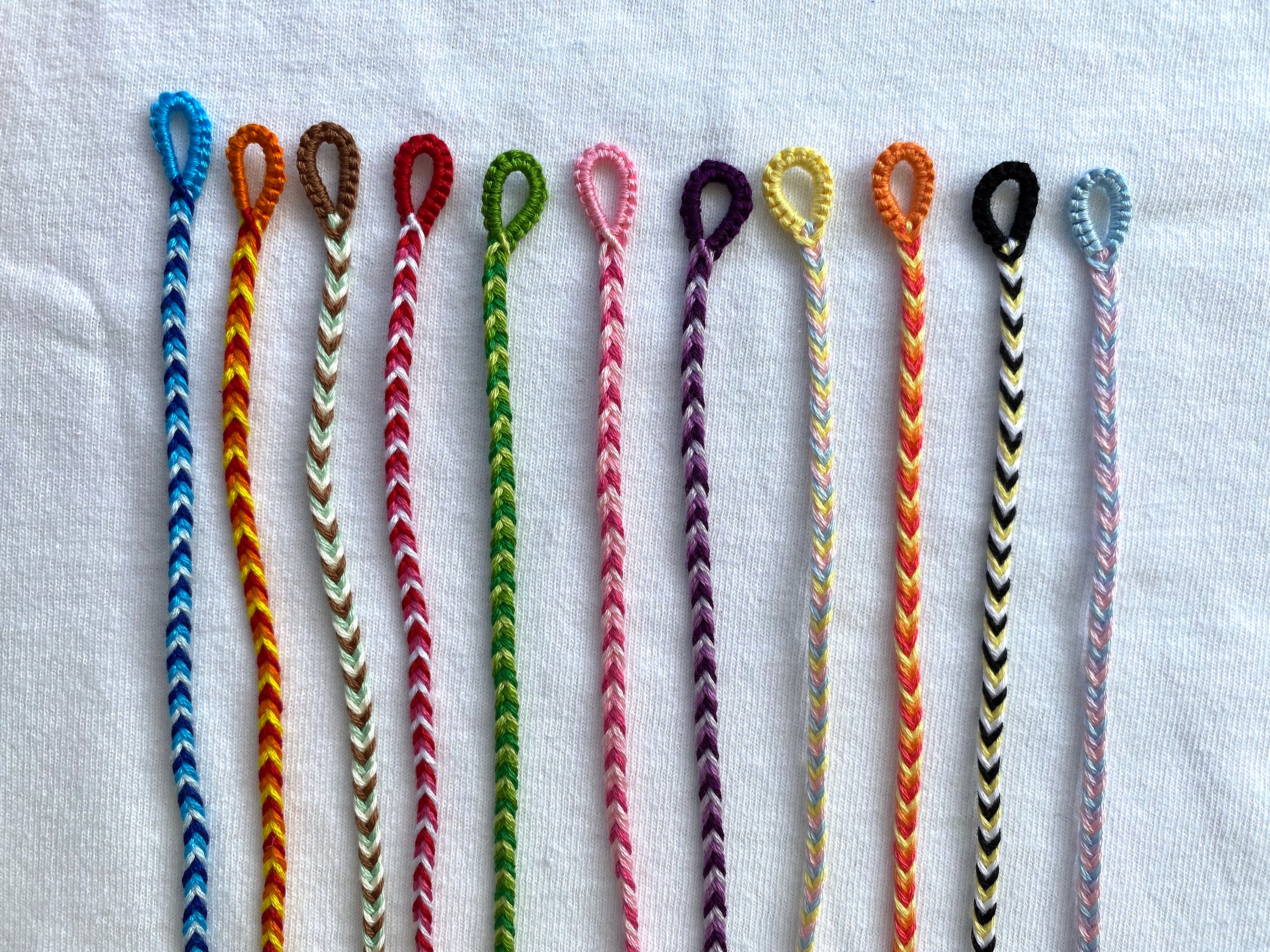 Fishtail Braided Friendship Bracelet, Handmade and Adjustable, 11 ...