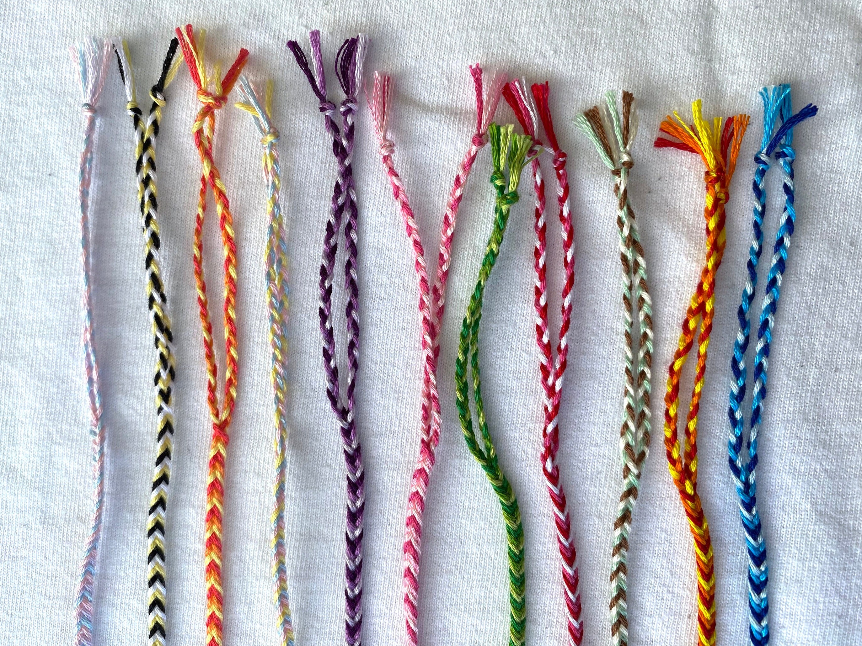 Fishtail Braided Friendship Bracelet, Handmade and Adjustable, 11 ...