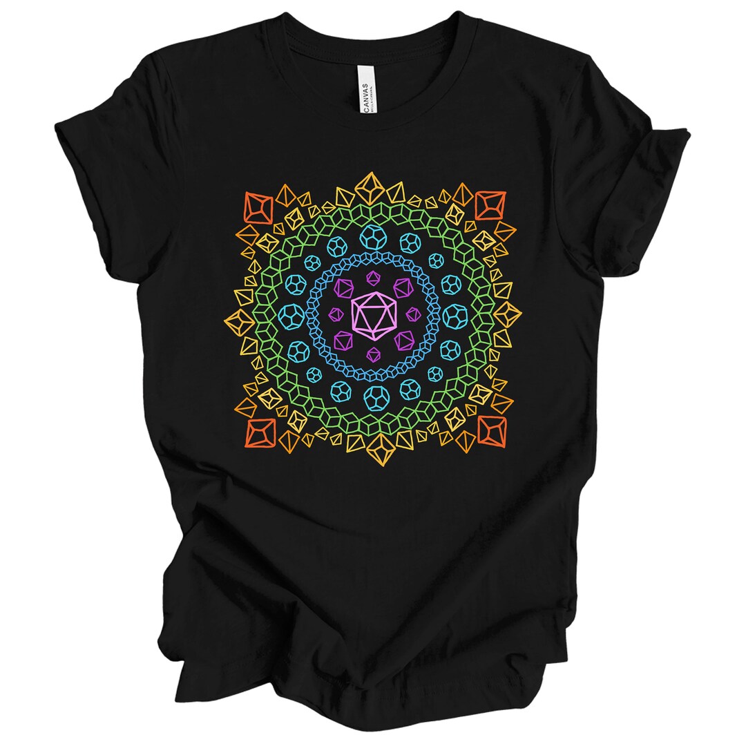Dice Mandala T Shirt Dnd Fantasy Dungeons and Dragons Inspired Graphic ...