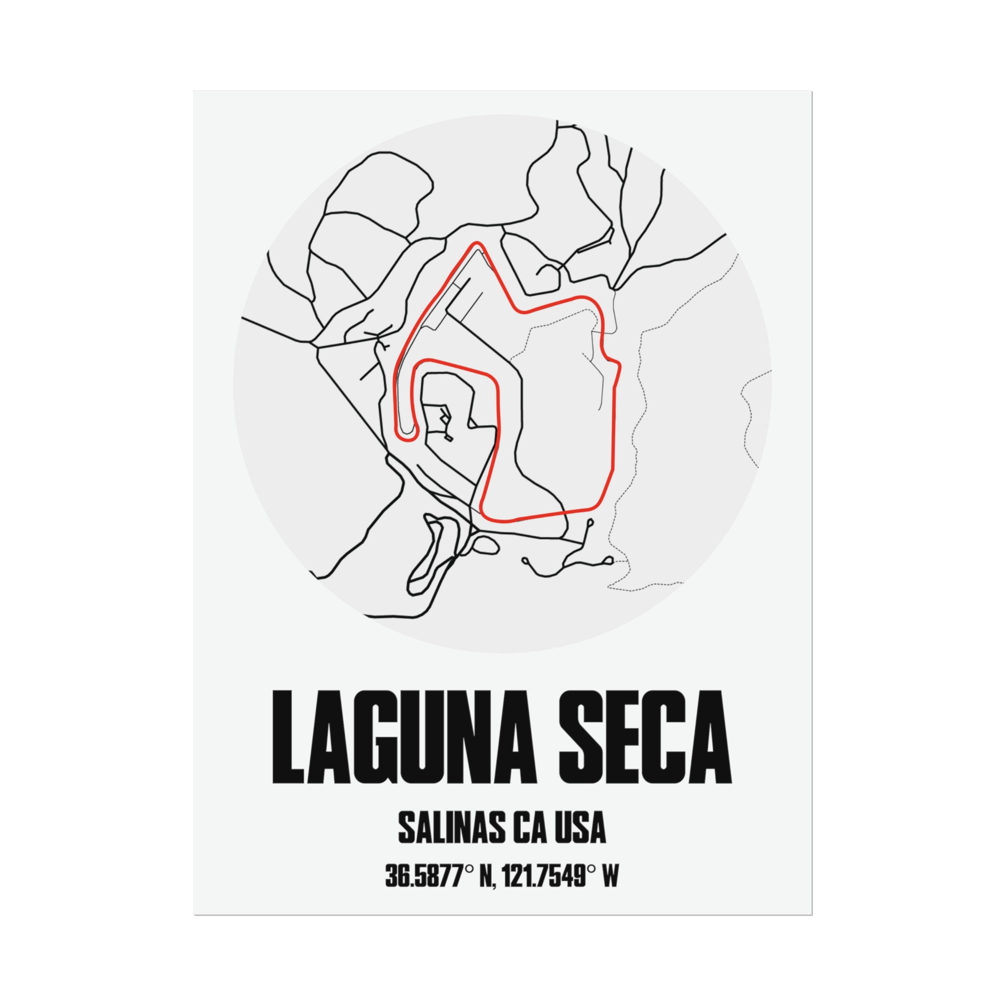 Laguna Seca Track Map Poster - Etsy