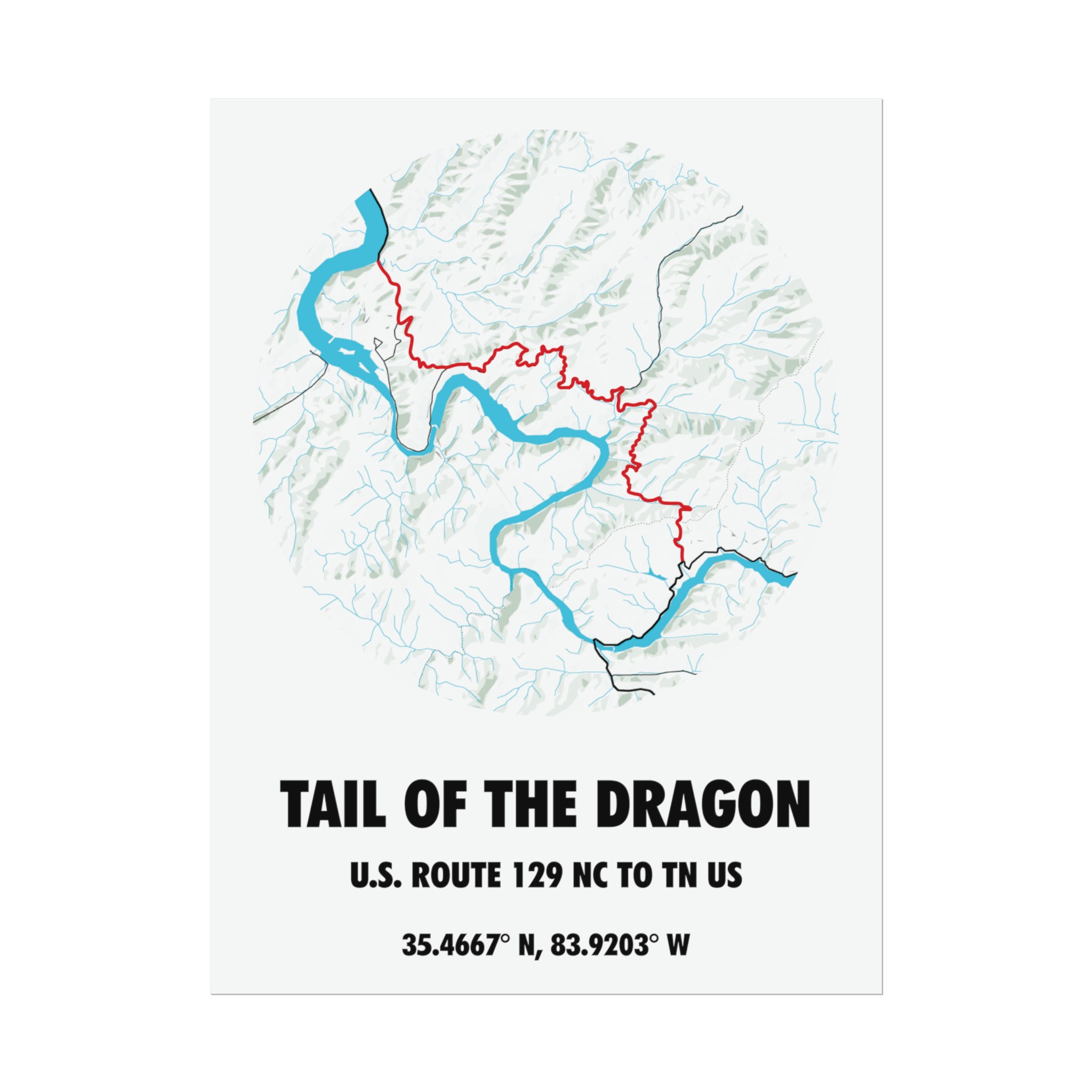 Tail of the Dragon Map Poster - Etsy