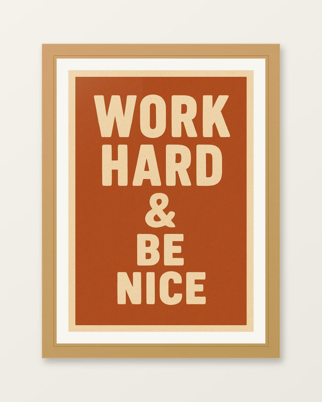 Work Hard, Be Nice Poster- Watercolour Art - Motivational Print,office ...