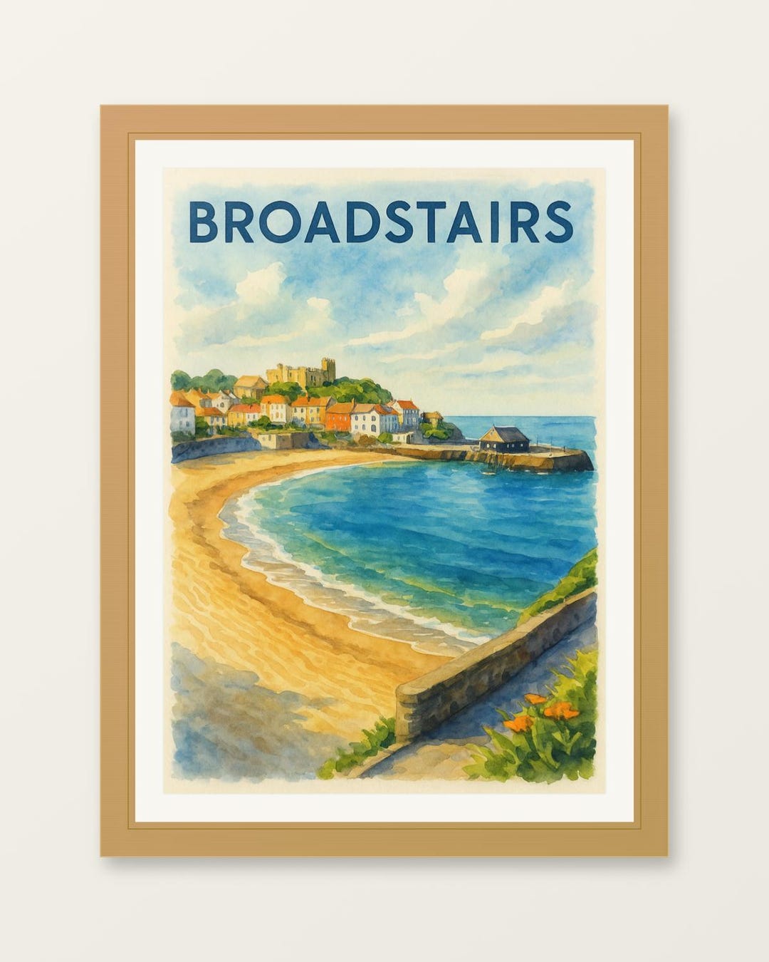 Broadstairs Kent England Watercolor Poster Print - Travel Art - Etsy