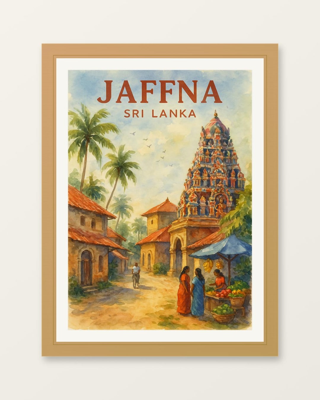 Jaffna Sri Lanka Watercolor Digital Print: Travel Art, Home Decor - Etsy
