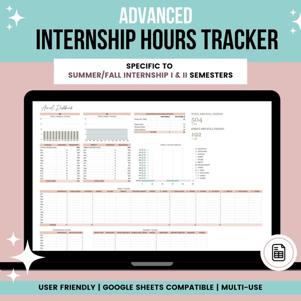 Clinical Hours Tracker Spreadsheet - Etsy