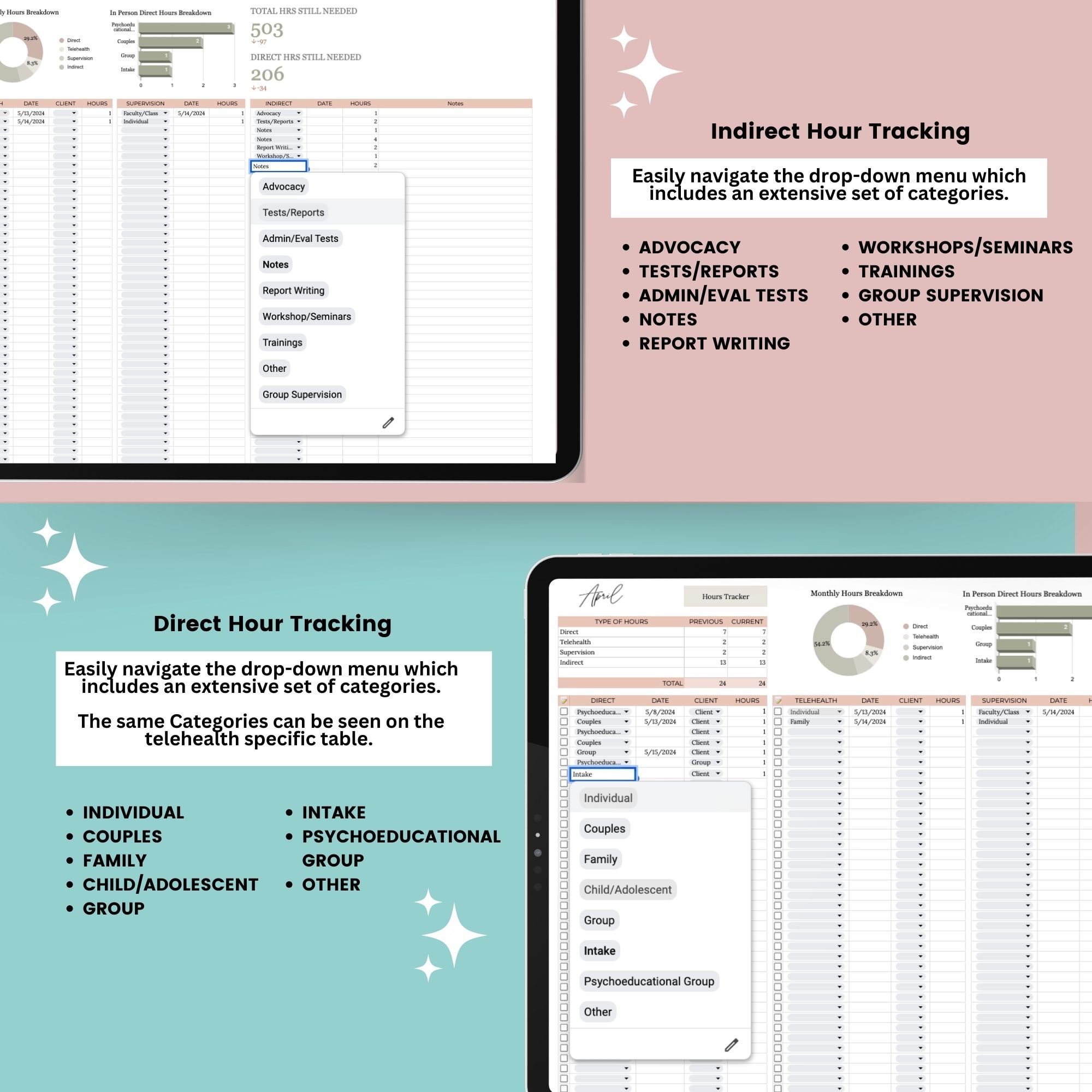 Comprehensive Clinical Summer Fall Internship Hours Tracker | Google ...