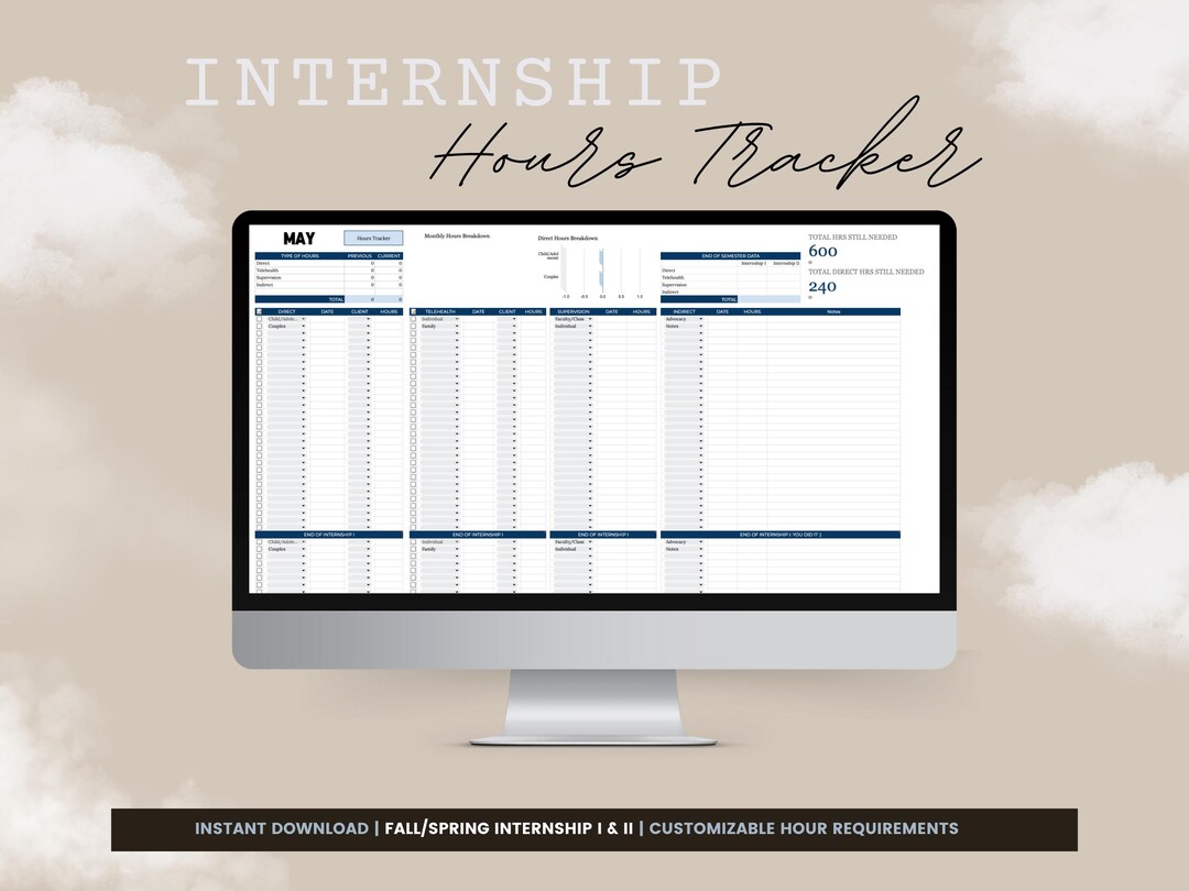 Comprehensive Clinical Internship I/II Hours Tracker | Fall & Spring ...