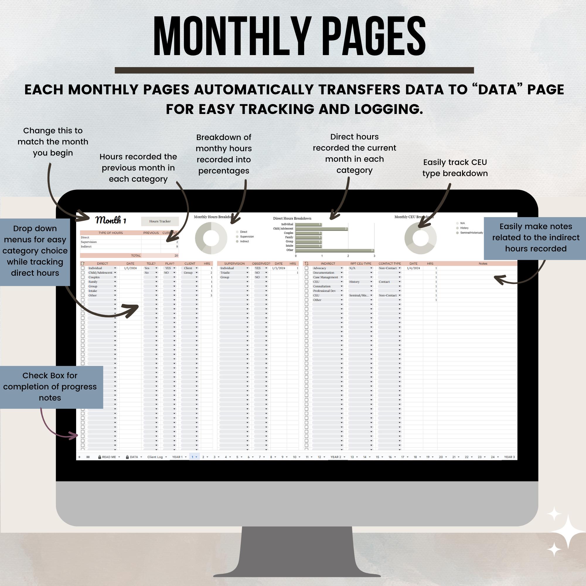 Virginia Lpc-resident Hours Tracker | 3-year Supervision Log + Client ...