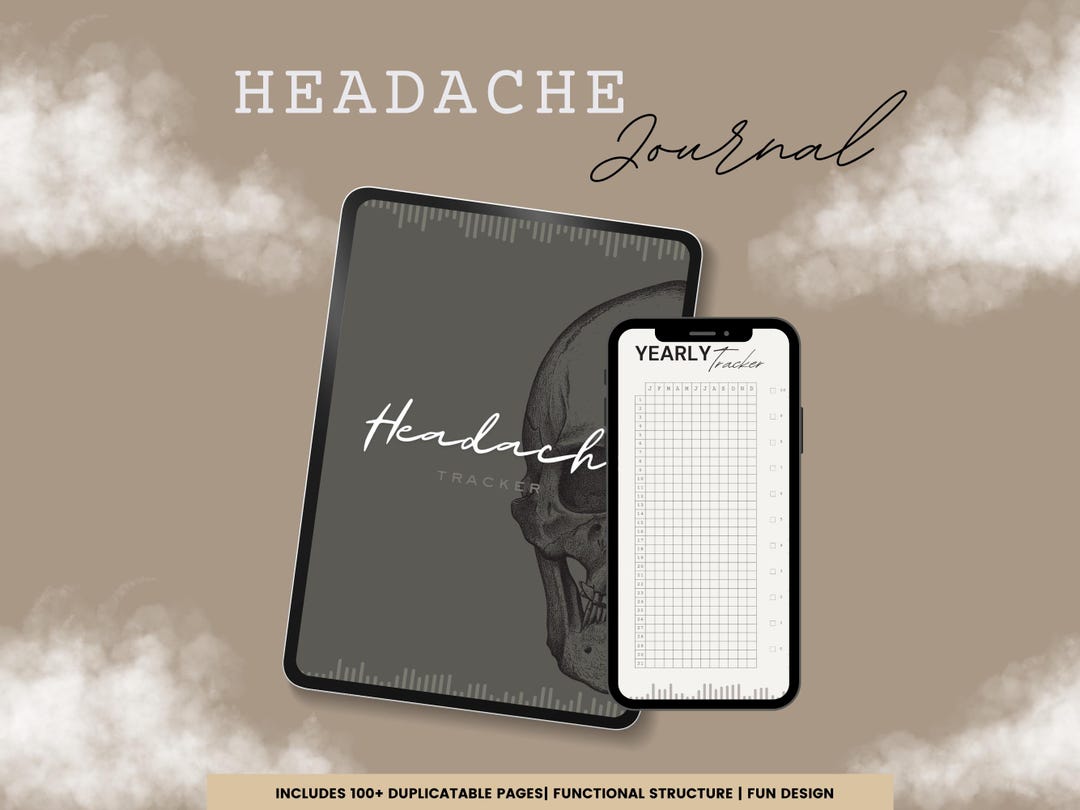 Headache Migraine Tracker Journal | Daily, Weekly, Yearly ...