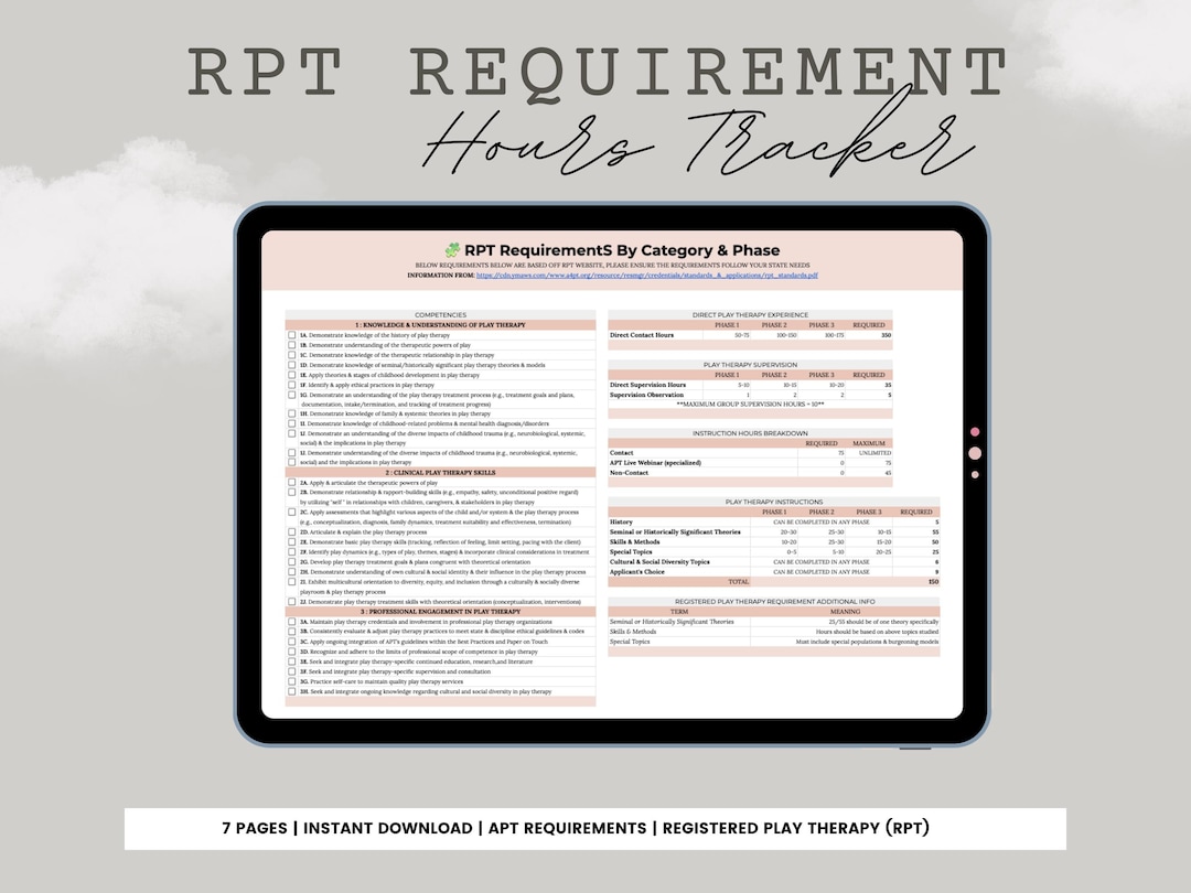 RPT Hours Tracker | Play Therapy, Supervision, & Instruction | Clinical ...