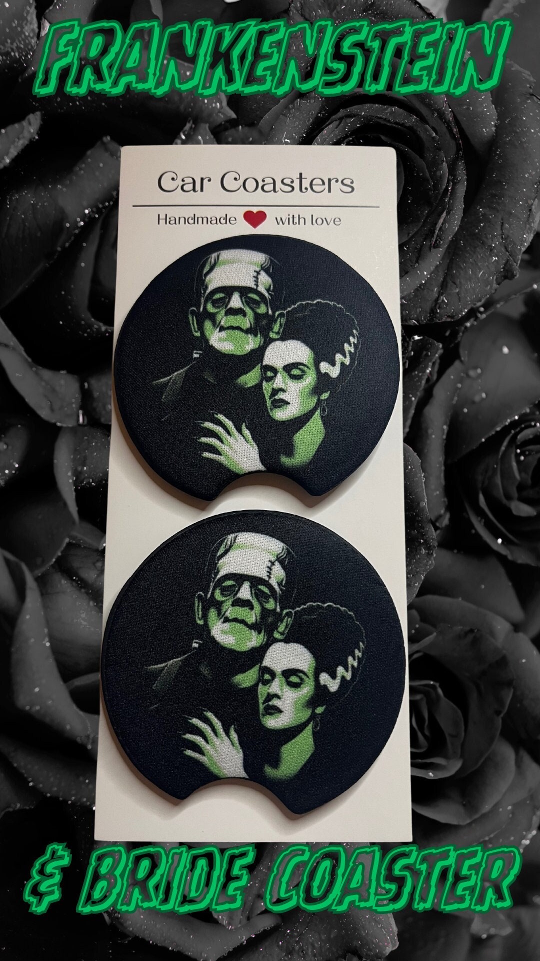 Monster and Bride Cup Coaster - Etsy