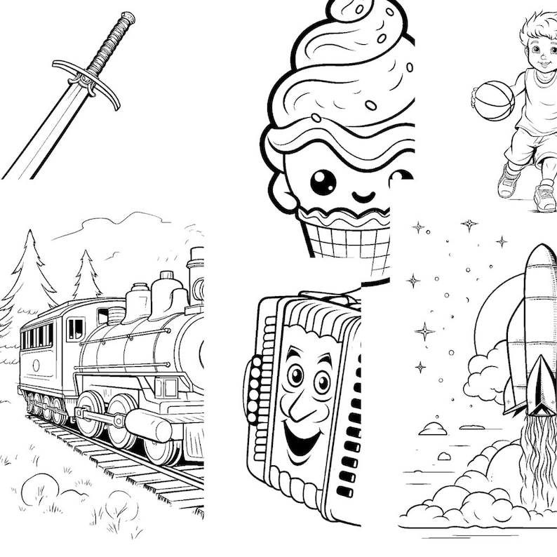 Kids Coloring Page Bundle 300 Pages Assortment of Categories - Etsy