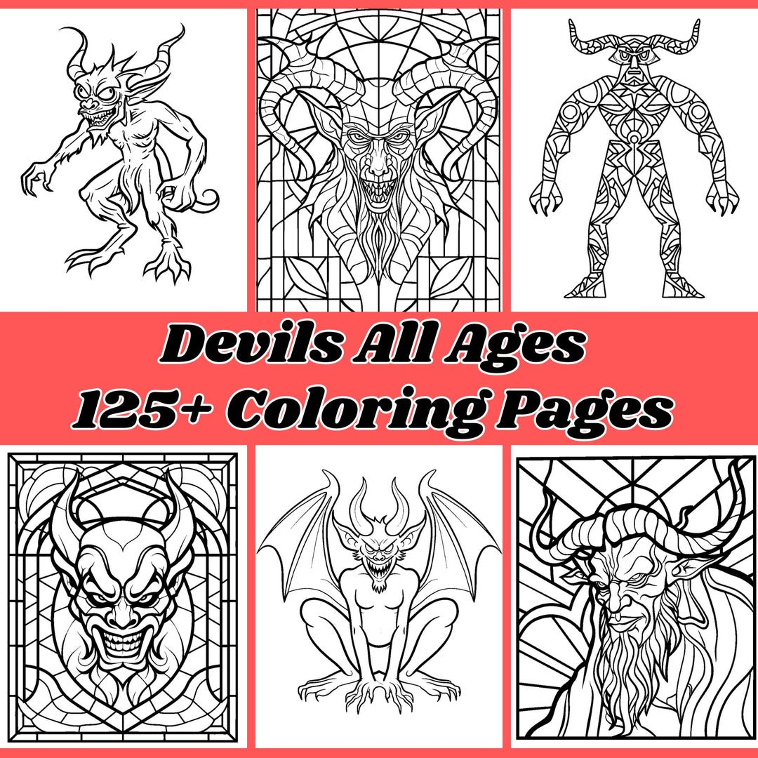 Devils Coloring Pages - 125+ Hand Touched Pages - All Ages - Instant ...