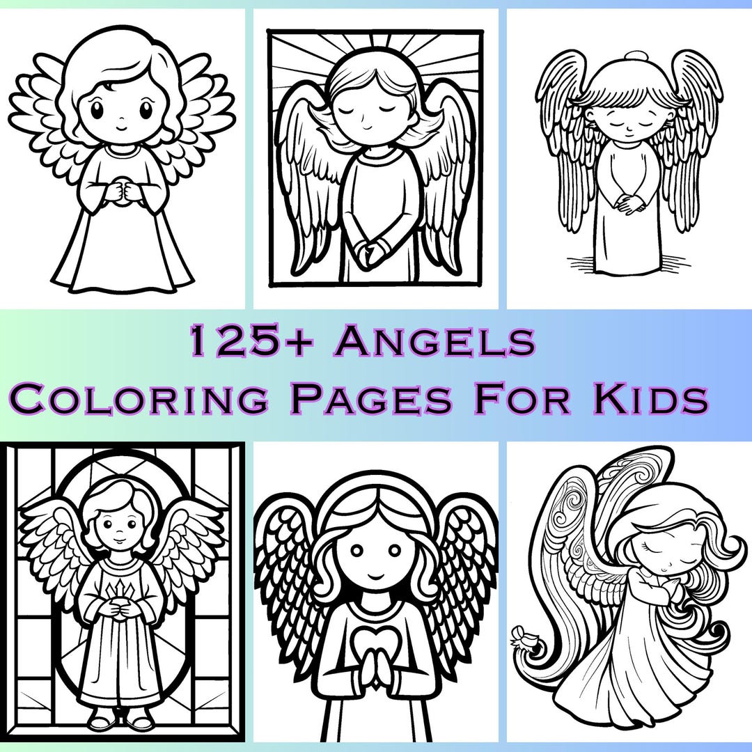 Angels Coloring Pages - 125+ Hand Touched Pages - Easy Skill Level ...