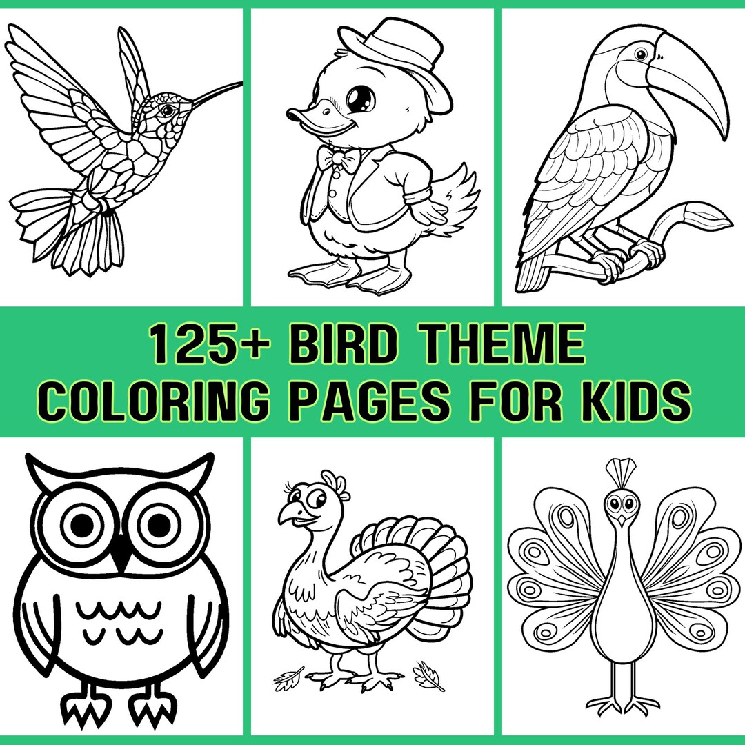Birds Coloring Pages - 125+ Hand Touched Pages - Easy Skill Level ...