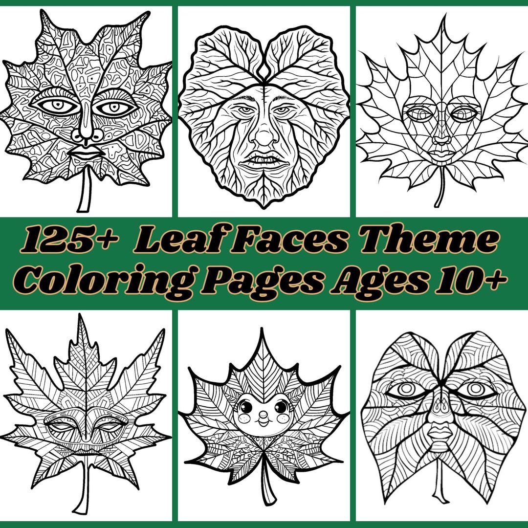 Leaf Face Coloring Pages - 125+ Unique Geometric Shaped Patterns - Ages ...