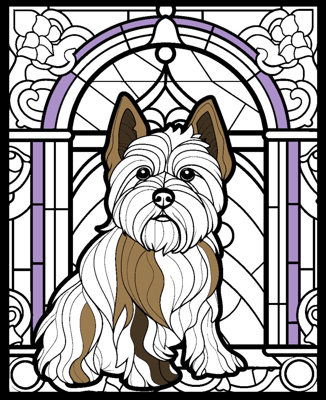 Dogs Stained Glass Window Coloring Page Bundle 150 PAGES - Etsy
