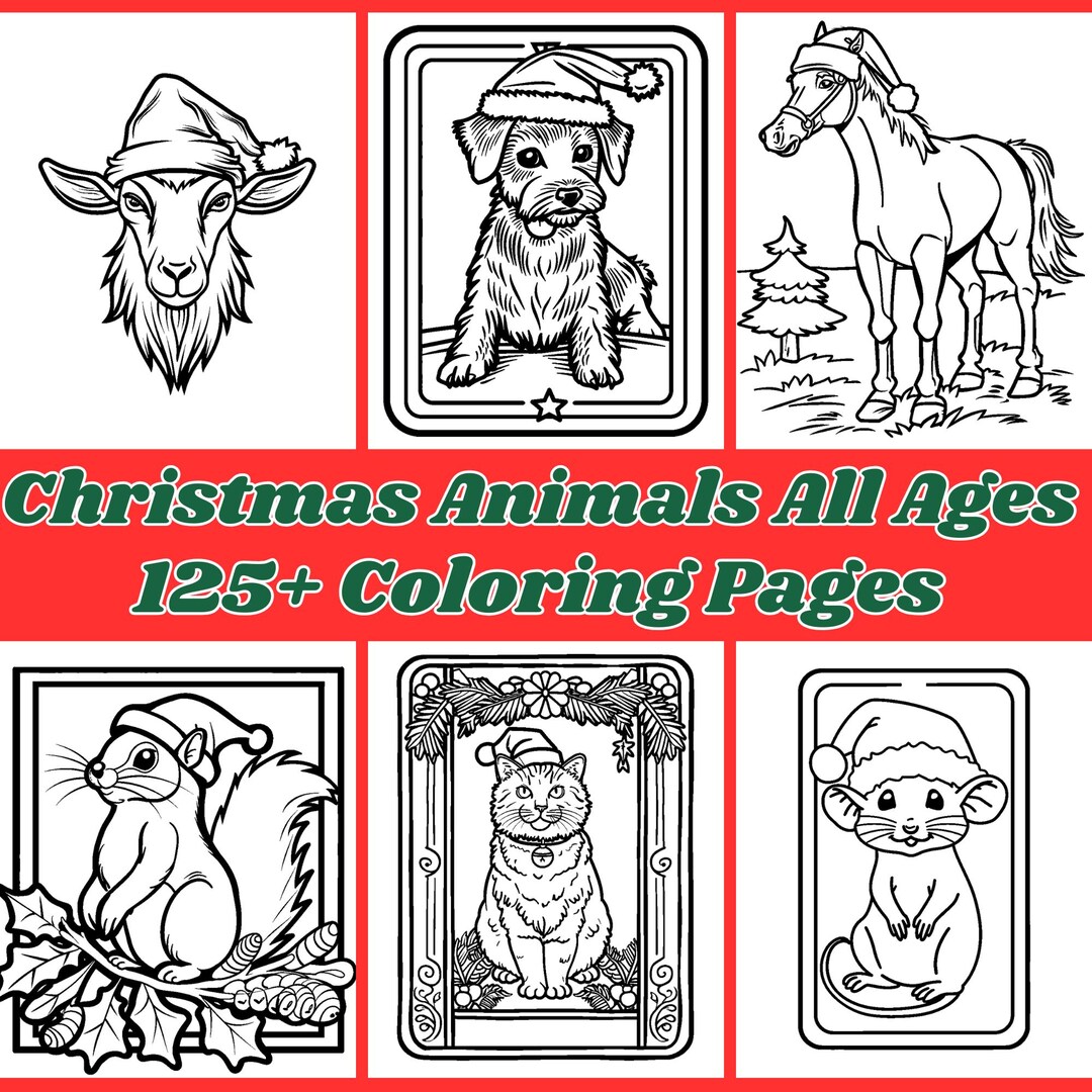 Christmas Animals Coloring Pages - 125+ Hand Touched Pages - All Ages ...