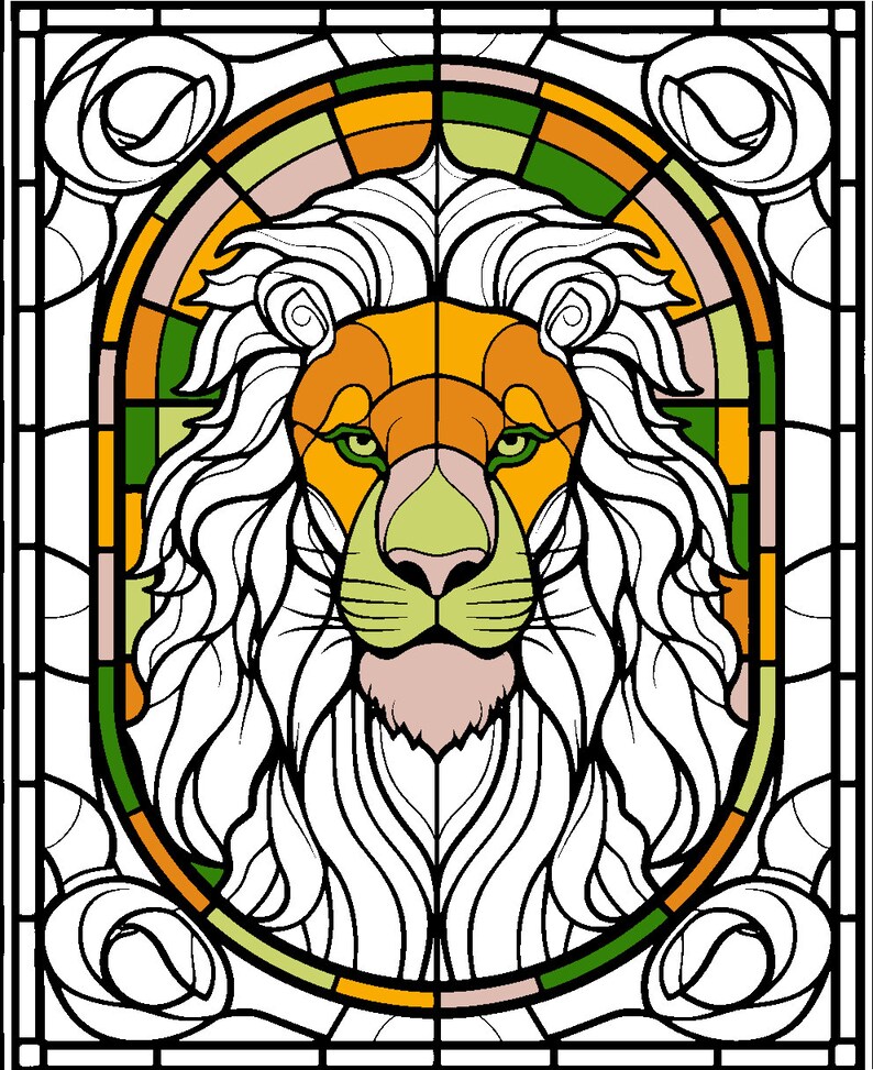 Wild Zoo Animals Coloring Page Bundle 150 PAGES Stained Glass ...