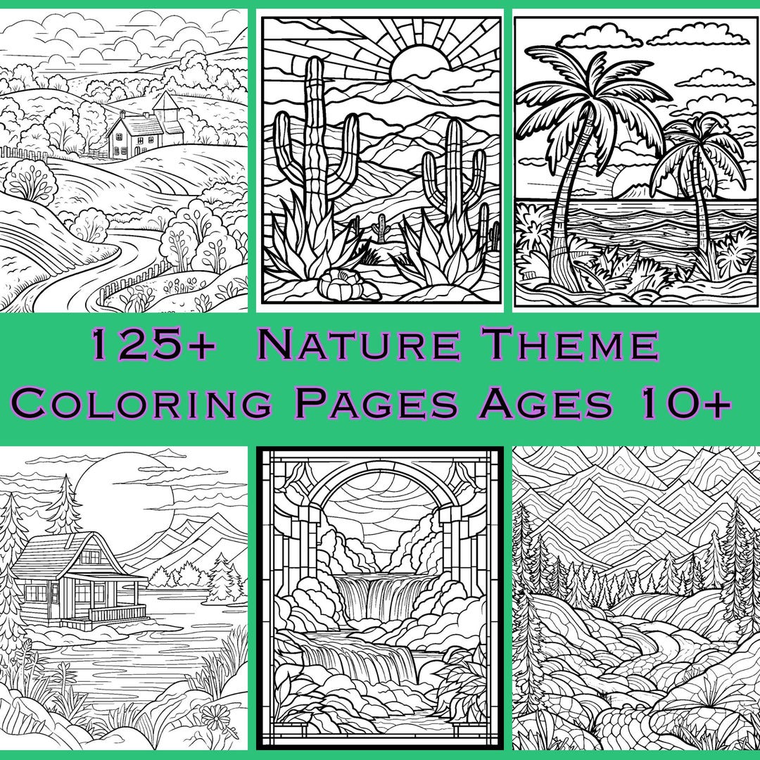 Nature Scenes Coloring Pages - 125+ Hand Touched Pages - Ages 10 ...