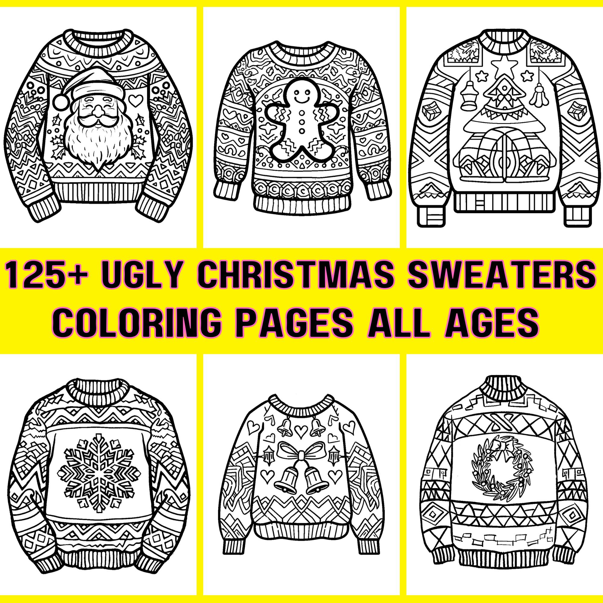 Ugly Christmas Sweater Coloring Pages – 125+ Designs (digital Download ...