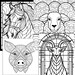 Farm Animals Coloring Page Bundle 150 PAGES Stained Glass ...