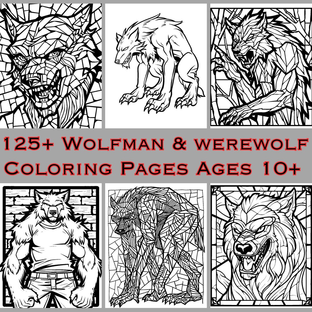 Werewolf and Wolfman Coloring Pages - 125+ Hand Touched Pages - All ...