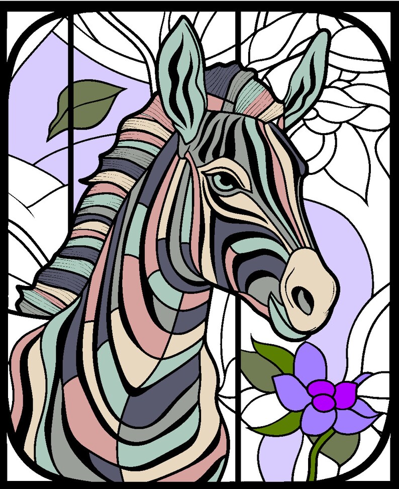 Wild Zoo Animals Coloring Page Bundle 150 PAGES Stained Glass ...