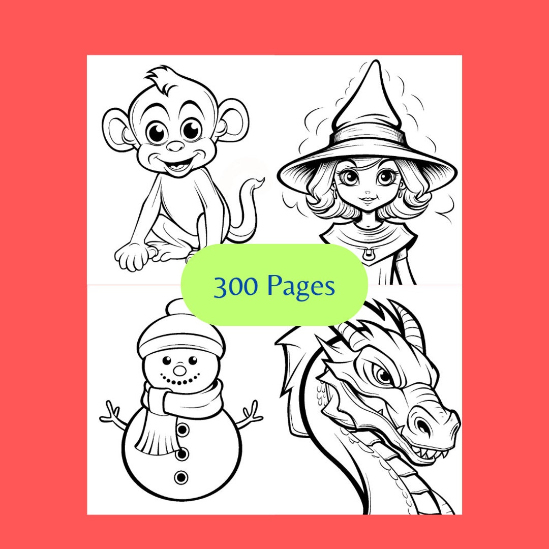 Kids Coloring Page Bundle 300 Pages Assortment of Categories christmas ...