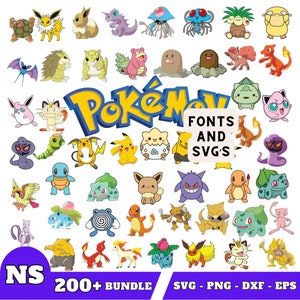 Pokemon Svg Bundle- PNG-SVG, Alphabet, Fonts - Etsy