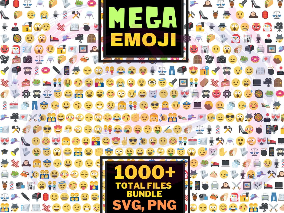 Emoji Svg Bundle,emoji Clipart, Emoji Svg Mega, High Quality Emoji ...