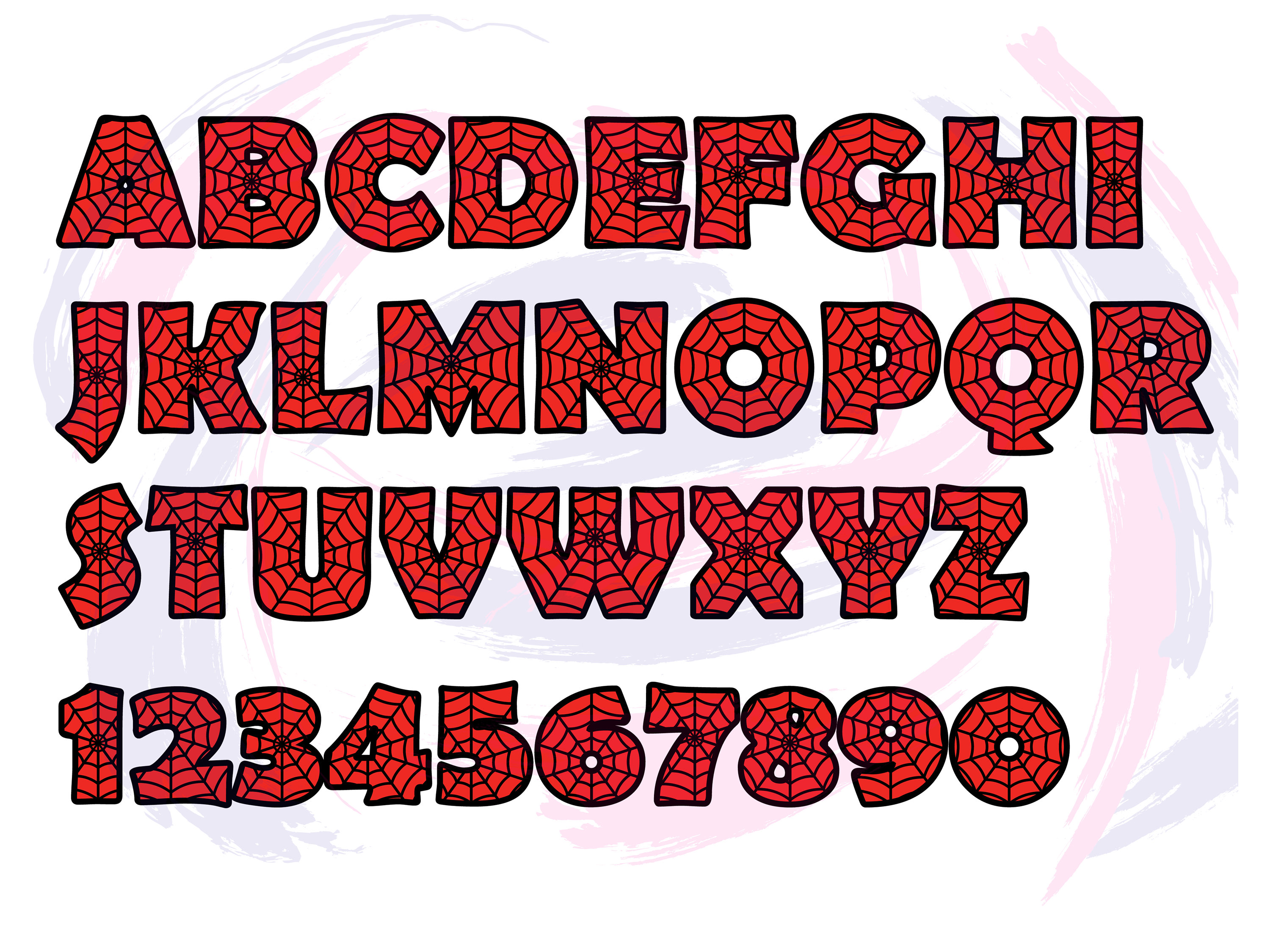 Spiderman Fonts Svg Bundle, Superhero, Alphabet, Letters, Numbers ...