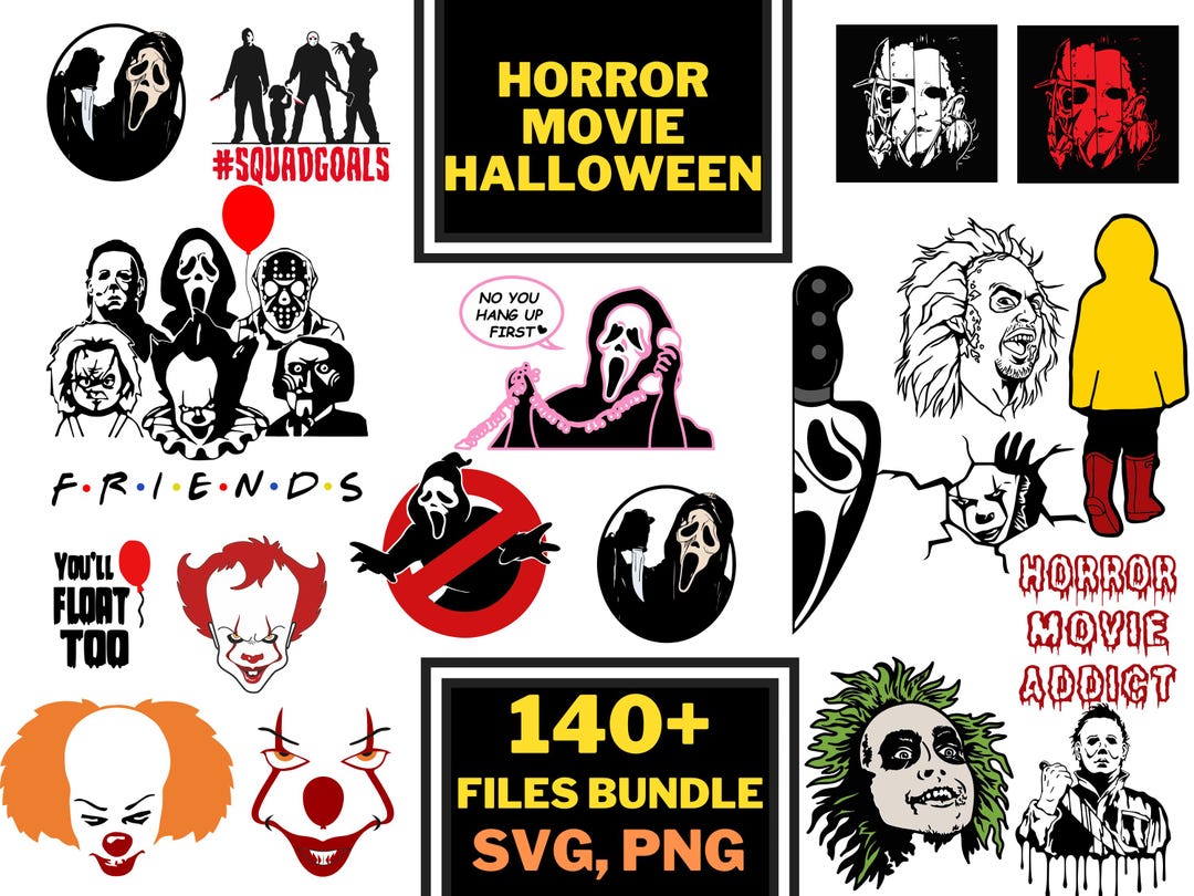 Horror Movie Svg Bundle, Horror Killers Svg, Scary Movie Characters Svg ...