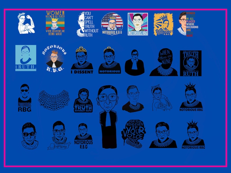 Ruth Bader Ginsburg RBG Svg Bundle Layered Item, Clipart, Cricut ...