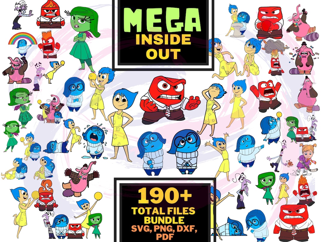 Inside Out Faces SVG Cliparts Bundle, Inside Out 2 Tshirt Design ...