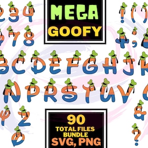 GOOFY Alphabet SVG Png, Cartoon Font Bundle, Mouse Font SVG, Font ...