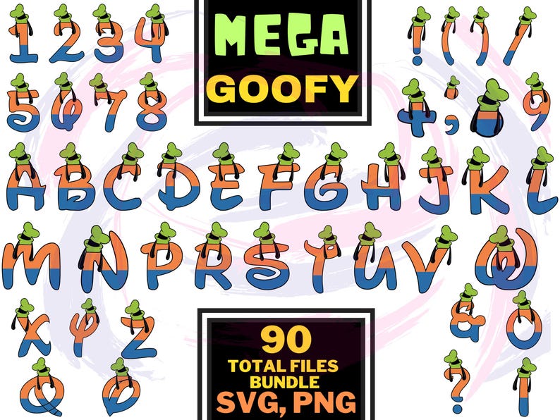 GOOFY Alphabet SVG Png, Cartoon Font Bundle, Mouse Font SVG, Font ...