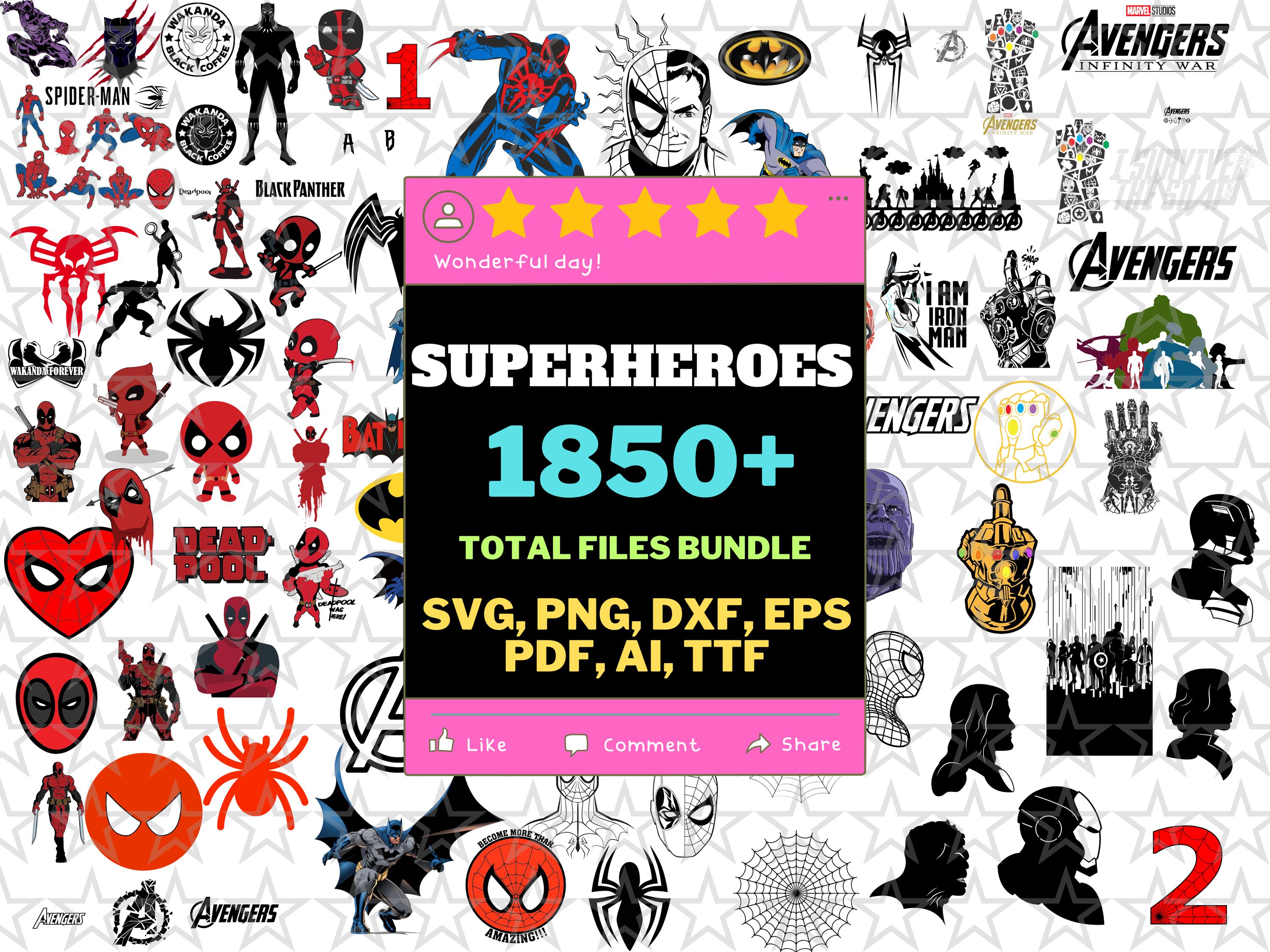 MEGA Super Heroes Mega Bundle, Avengers Clipart, Heroes Svg, Avangers ...