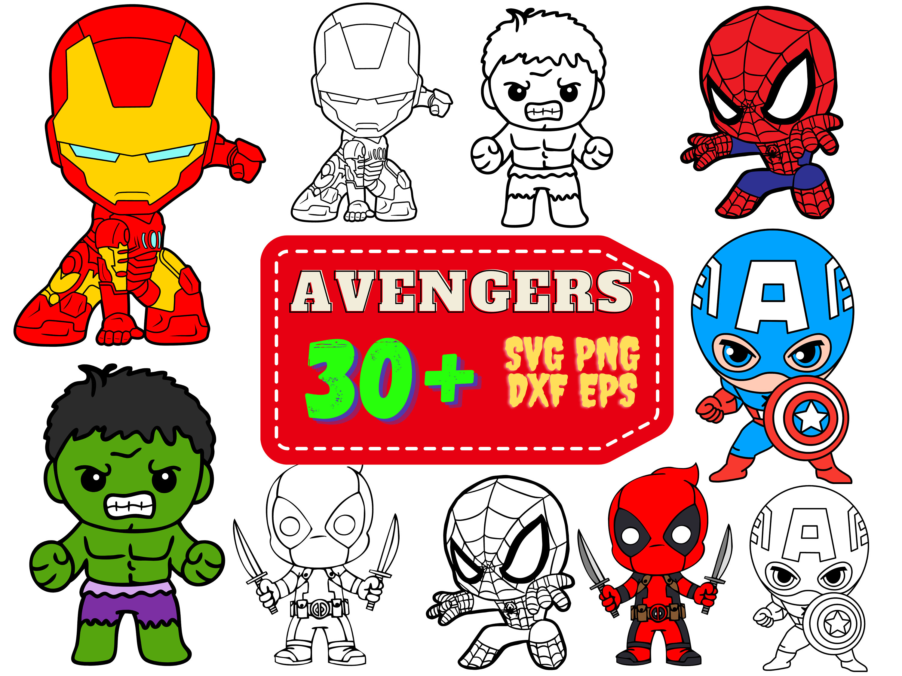 30 Superhero SVG Bundle Avengers SVG Bundle Bundle Layered - Etsy
