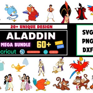 60+ Total Files Aladdin SVG Bundle, Aladdin Clipart, Jasmine SVG ...