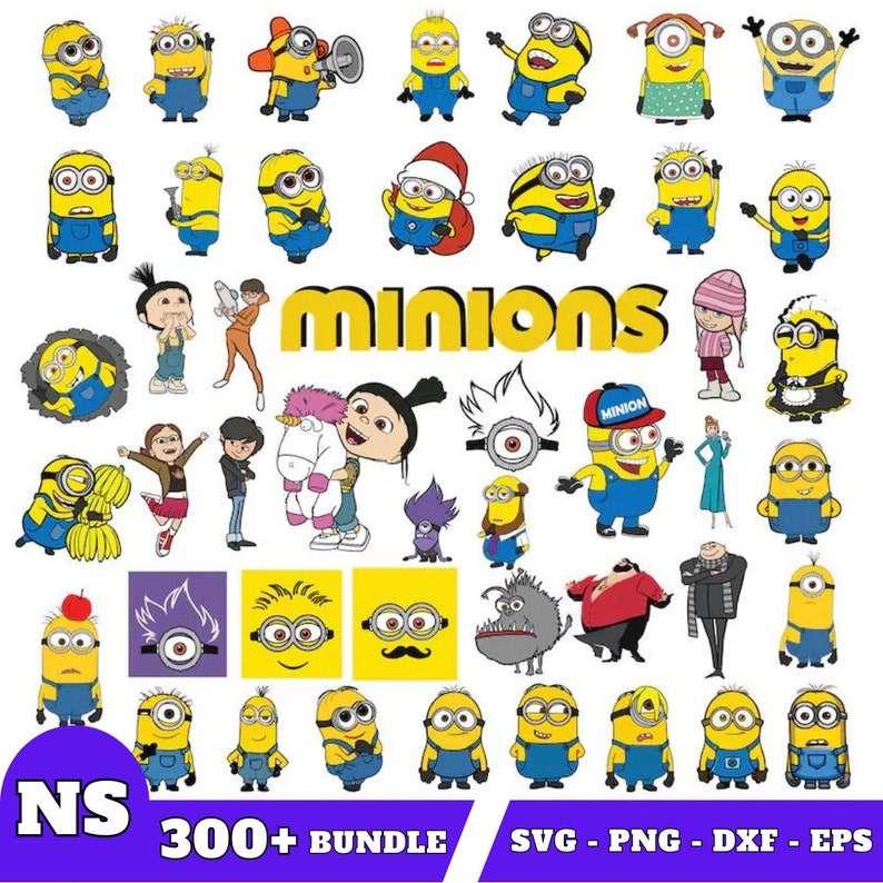 Megaa Minions Svg Bundle Png-svg-dxf-eps - Etsy