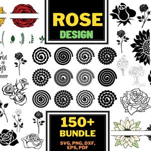Rose SVG Bundle, ROSES Svg Bundle, Rose Silhouette, Vector Red Roses ...