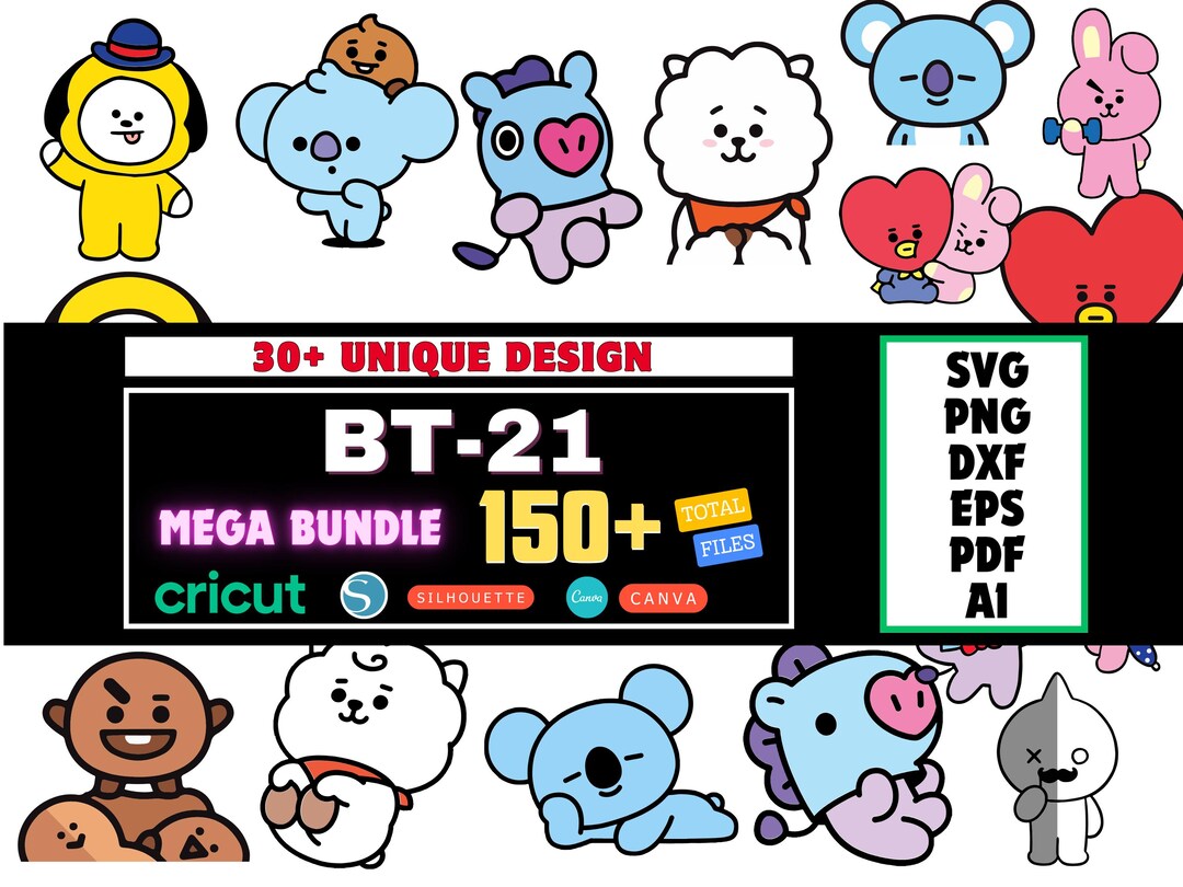 150+BTLOL Svg Png, Rabbit, Horse,heartk,oala Bt21,bts Circut,bts ...