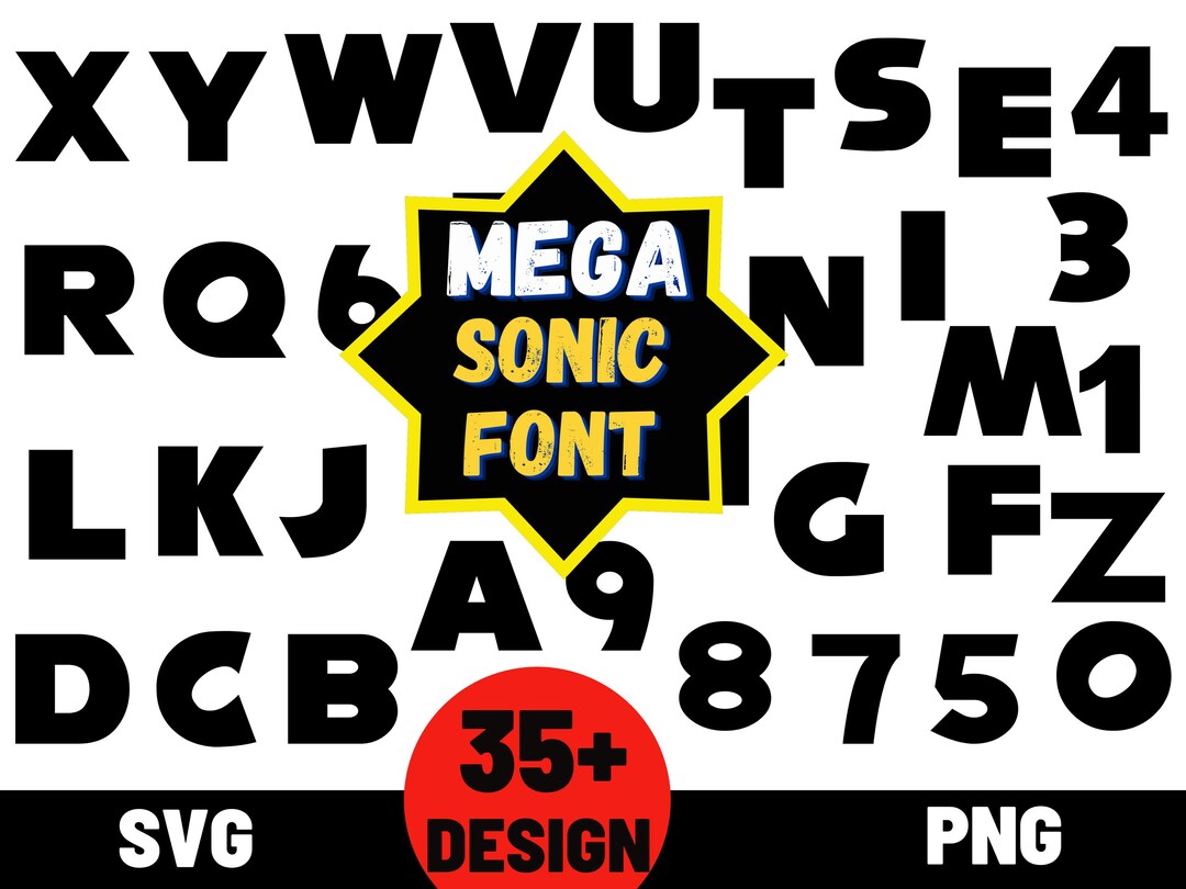 Sonic Letters Svg, Sonic Font Otf, Sonic Svg Cricut Letters Svg Sonic ...