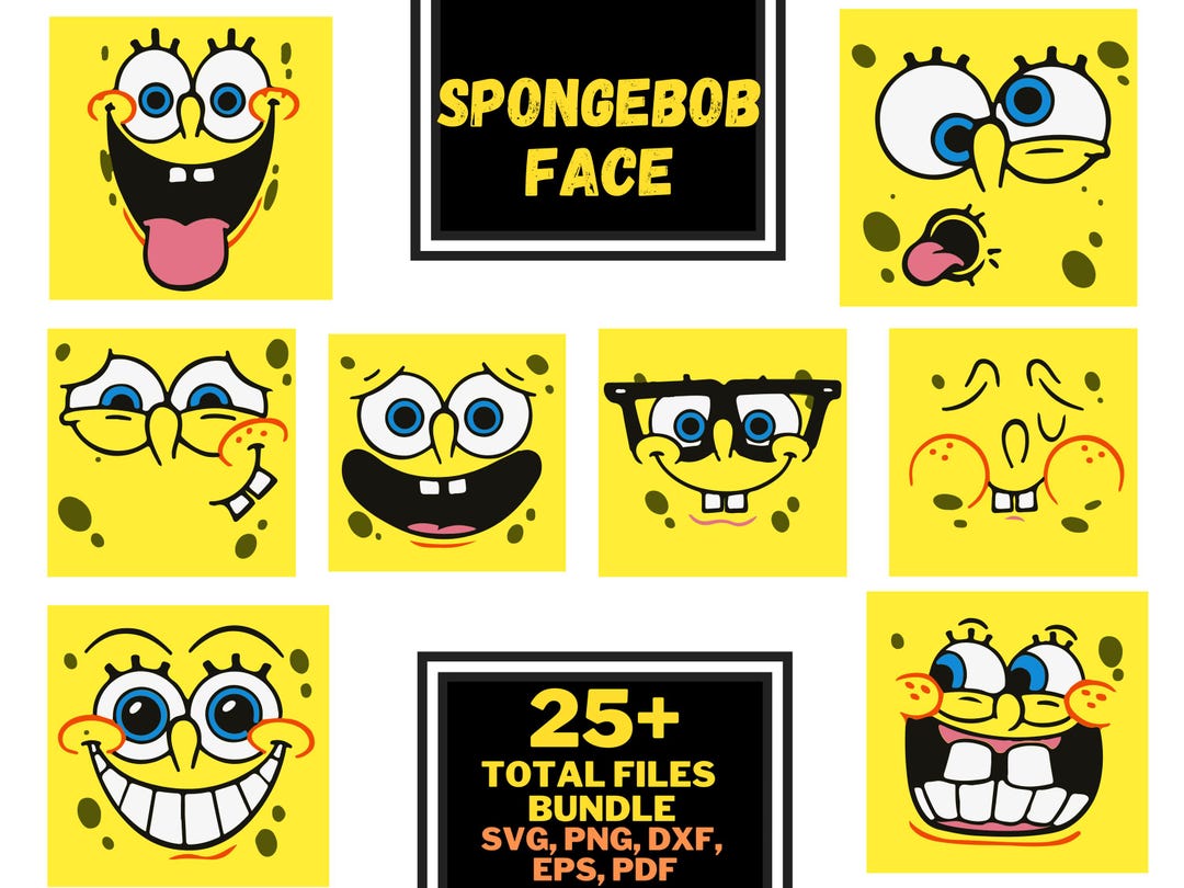 Spongebob Face Svg, Spongebob Birthday Svg, Spongebob Silhouette Cut ...