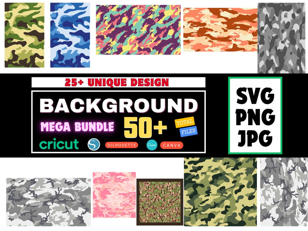 Camouflage Digital Paper, Different Patterns Colors Backgrounds ...