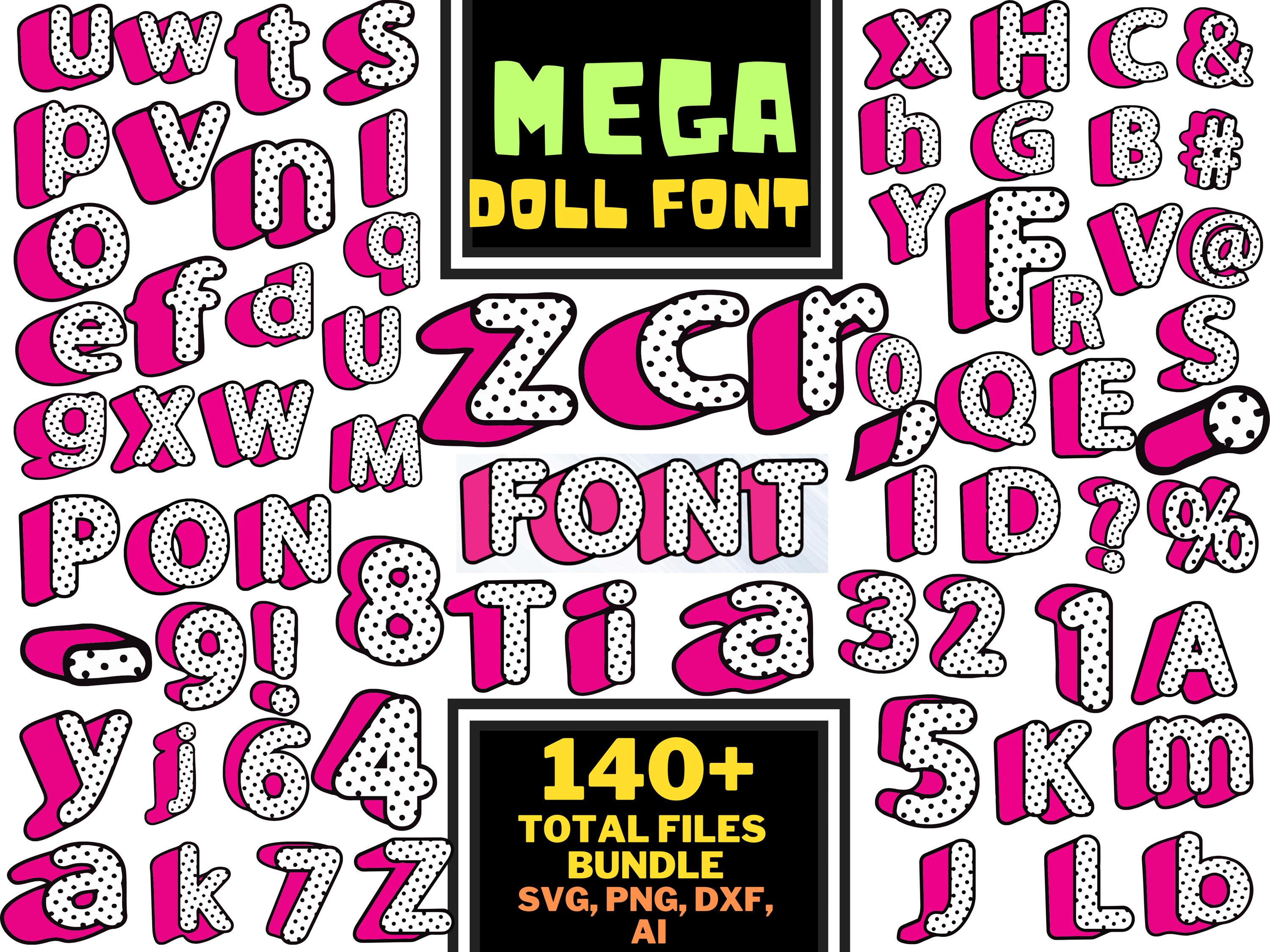 Cartoon Character Alphabet Svg, Polka Dot Letters, Hot Pink Black White ...